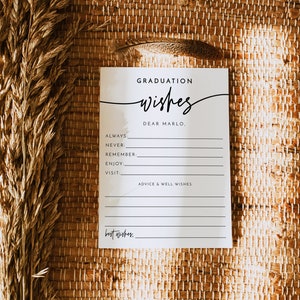 MARLO Graduation Advice and Wishes Card, Simple Graduation Advice Card ...