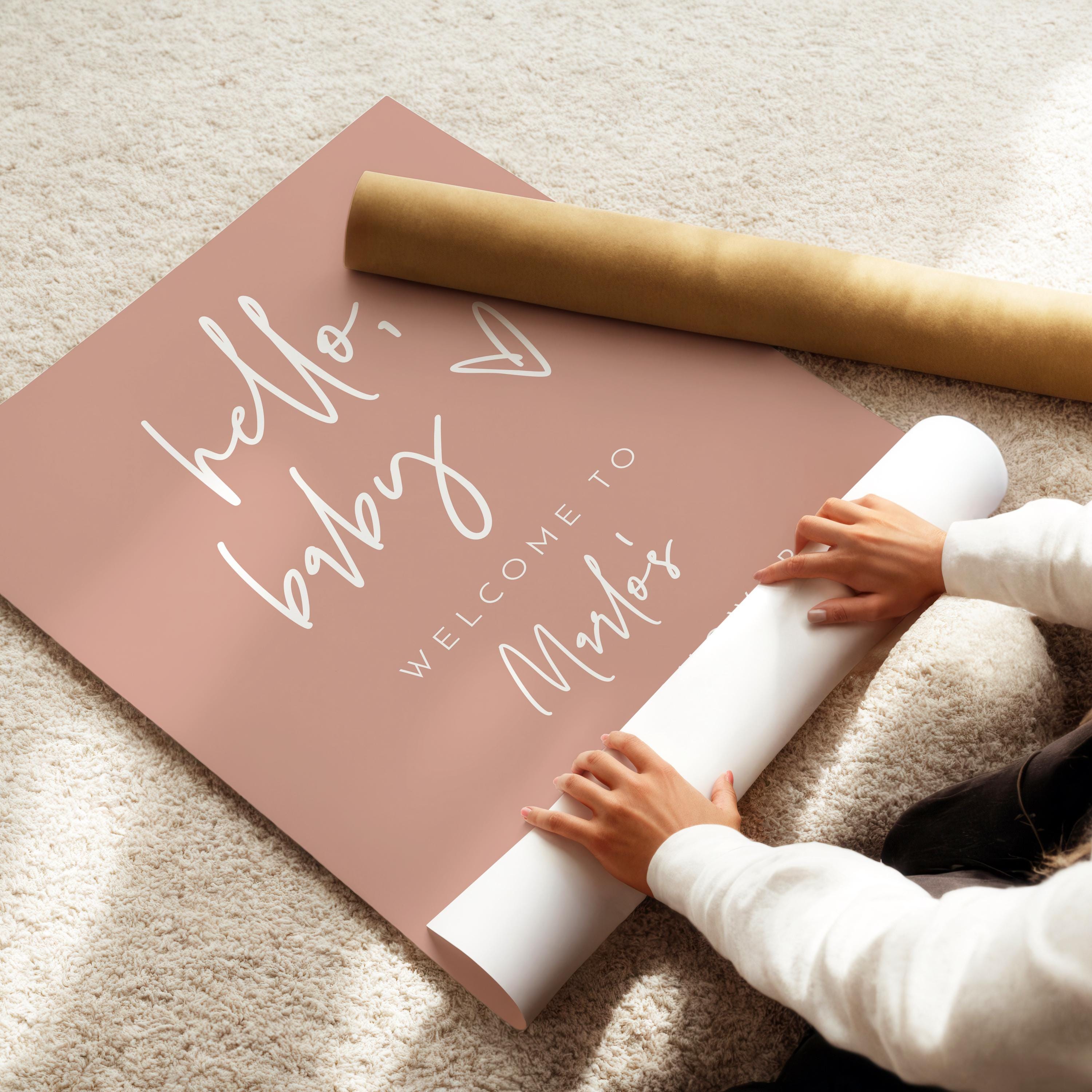 MARLO PRINTED + SHIPPED Boho Baby Shower Welcome Sign Template, Blush ...