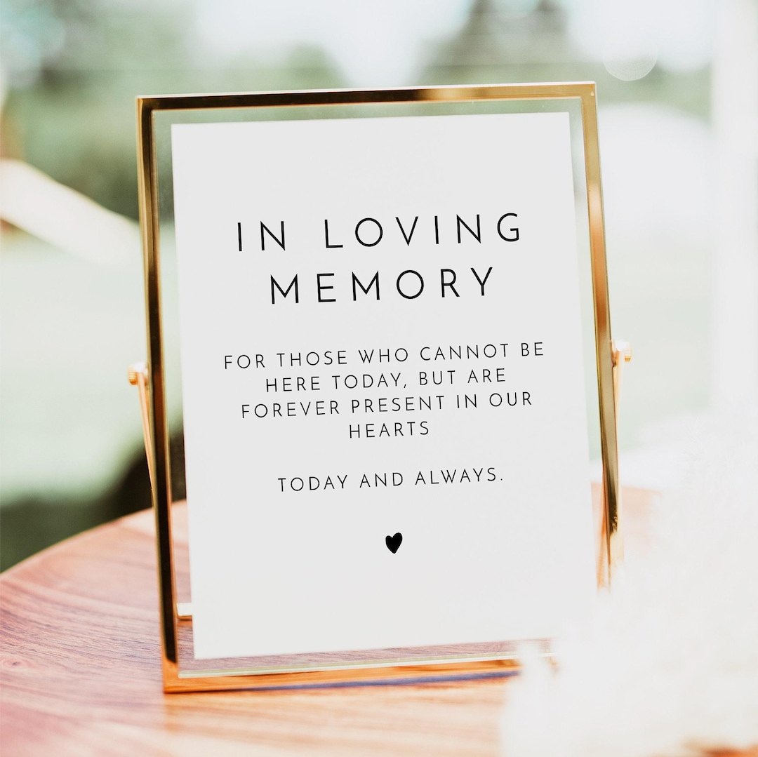 In Loving Memory Sign, Printable in Loving Memory Sign for Wedding ...