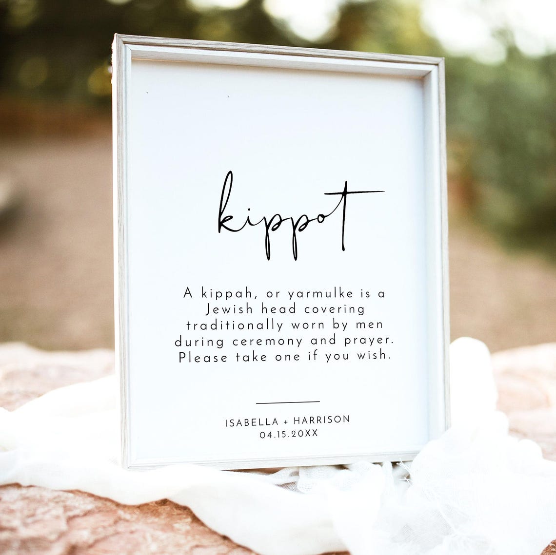 Minimalist Kippot Sign Sign Template, Modern Kippah Sign, Jewish ...