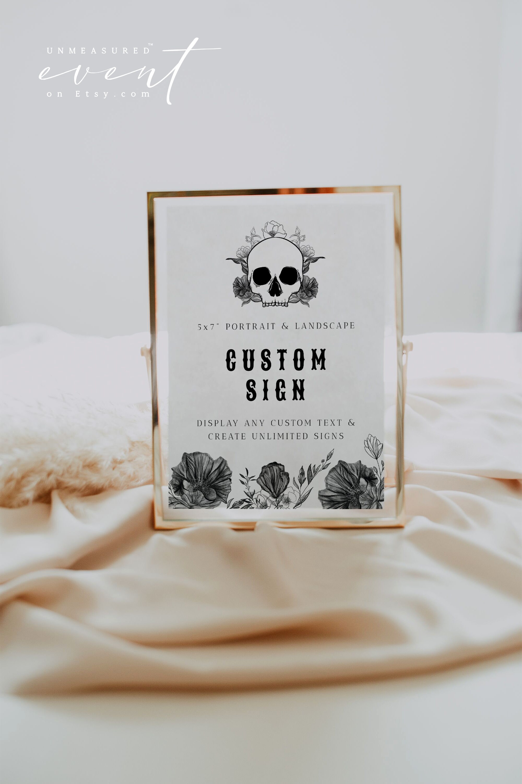 NOVA Skull Custom 5x7 Sign Template Halloween Wedding Sign - Etsy