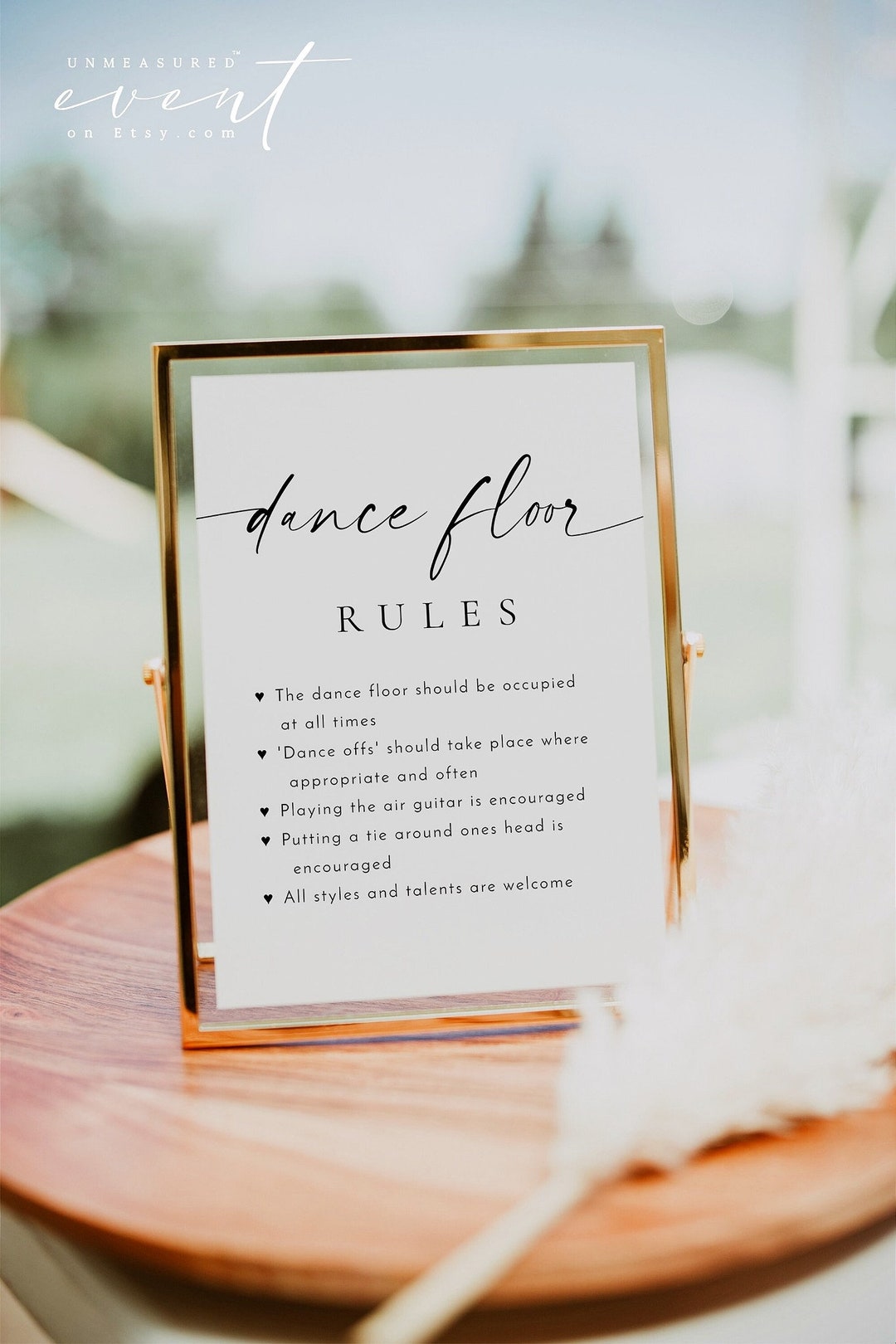 BLAIR Wedding Dance Floor Rules Sign Printable, Cute Dance Floor Sign ...