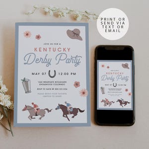 Kentucky Derby Party Invitation Template, Horse Racing Party Invite ...