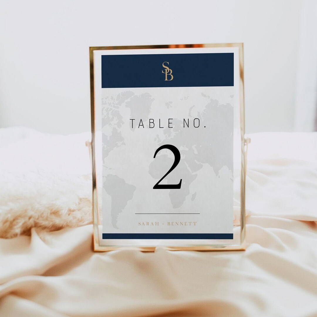Wedding Table Number Template, Travel Table Numbers, Destination ...