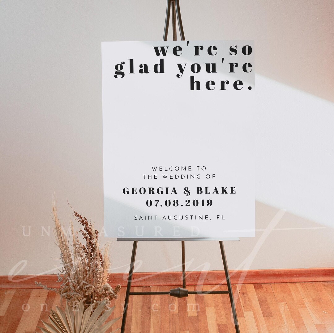 Modern Wedding Welcome Sign Template, Bold Wedding Welcome Sign ...