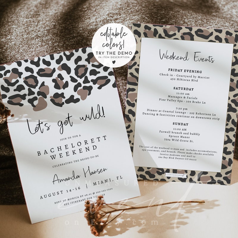 Leopard Print Invitations - Etsy