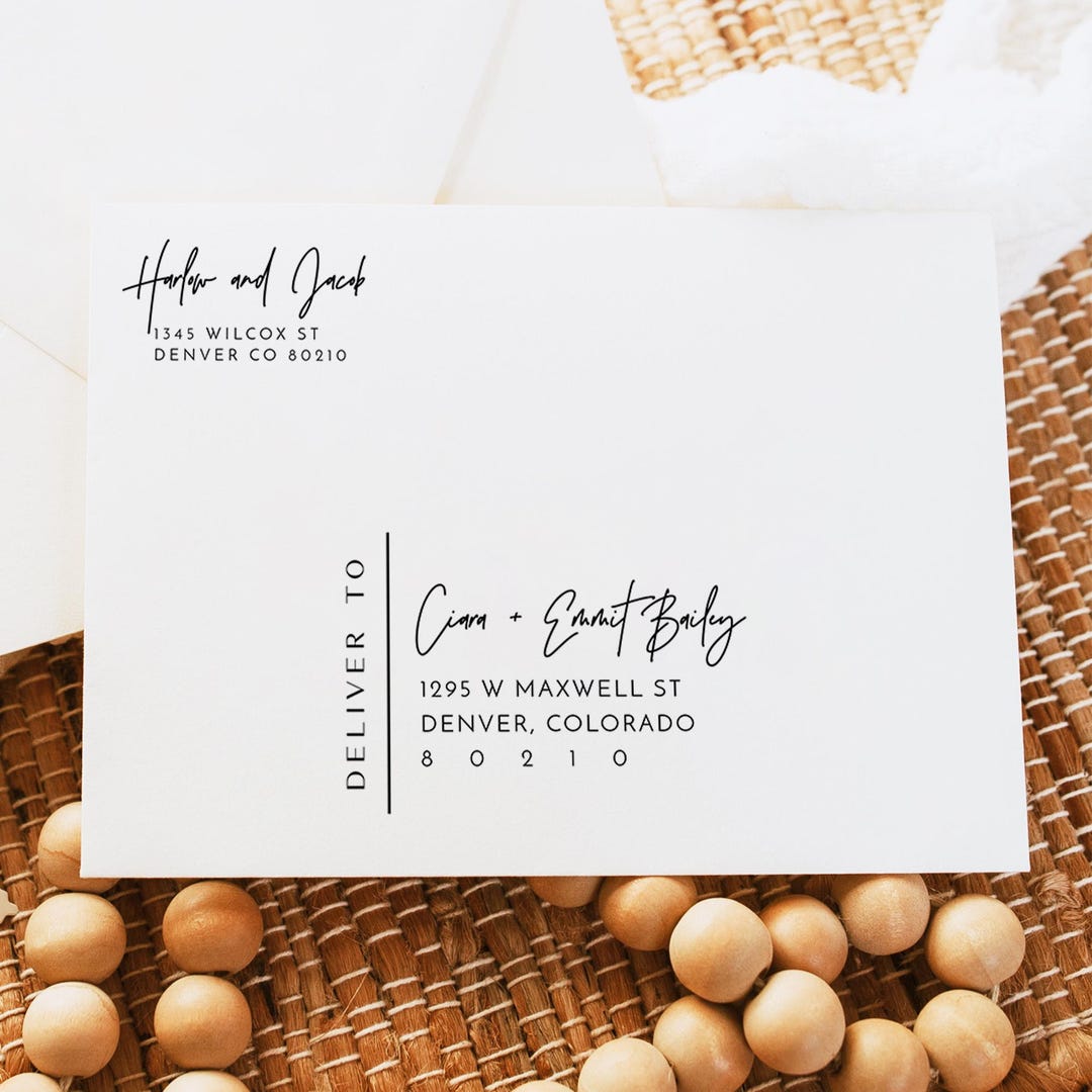 Envelope Addressing Template, Modern Minimalist Wedding Guest ...