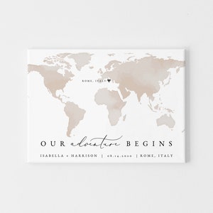 Destination Wedding Welcome Sign, Map Welcome Sign, Watercolor Map ...