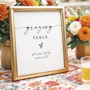 BLAIR PRINTED + SHIPPED Grazing Table Sign, 8x10" Food Table Sign ...