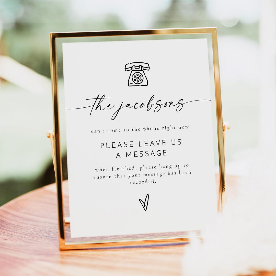Minimalist Phone Guestbook Sign, Modern Audio Guest Book Sign Template ...
