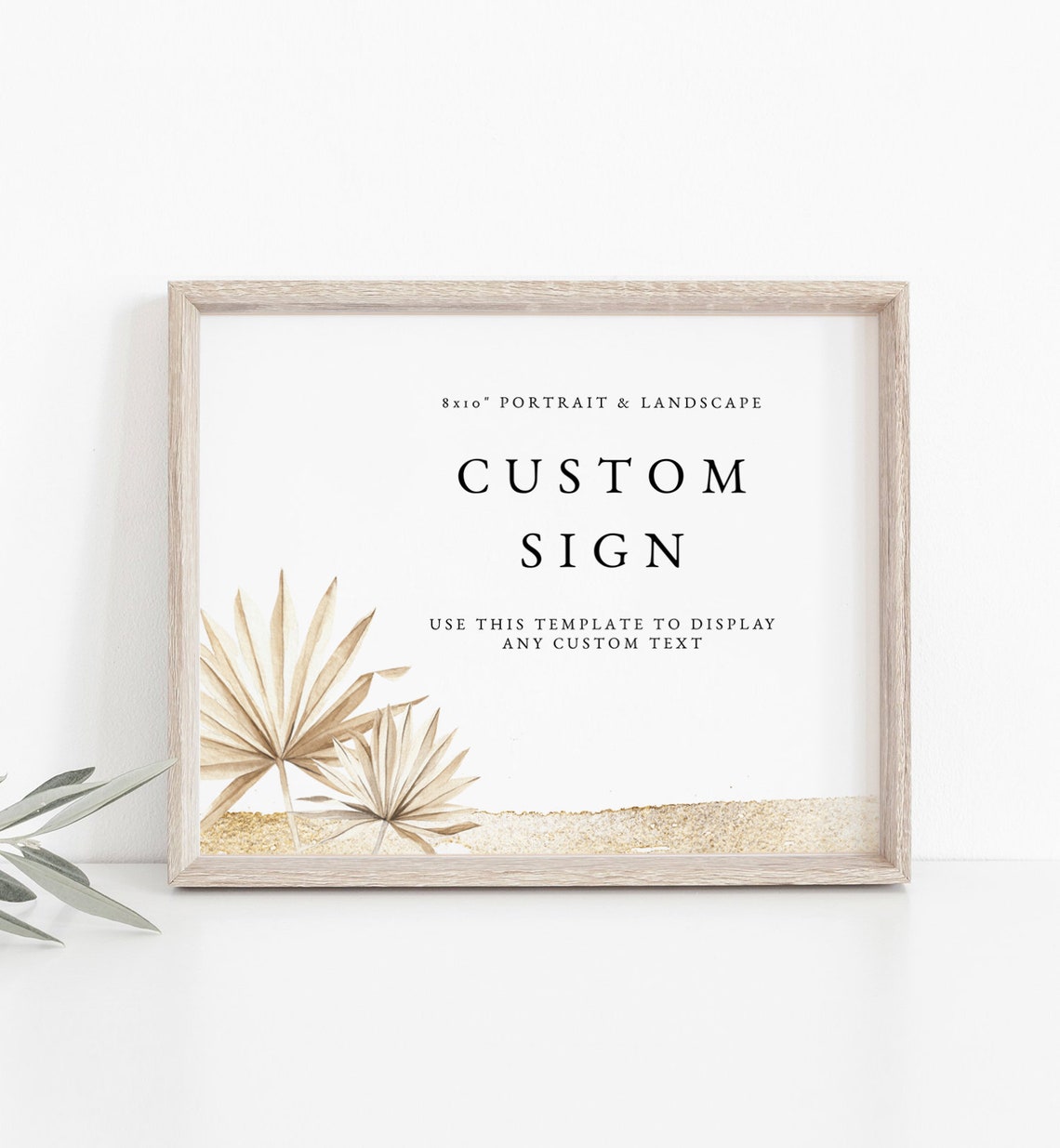FREYA Custom 8x10 Sign Template Palm Leaf Wedding | Etsy