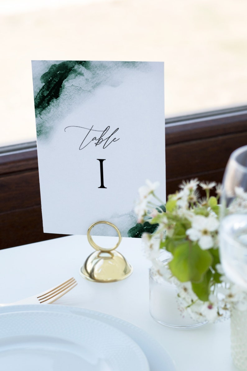 EMERALD Table Number Template Printable Table Numbers - Etsy