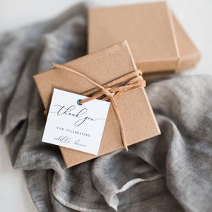 Square Calligraphy Thank You Tag Template, Square Favor Tag Template ...
