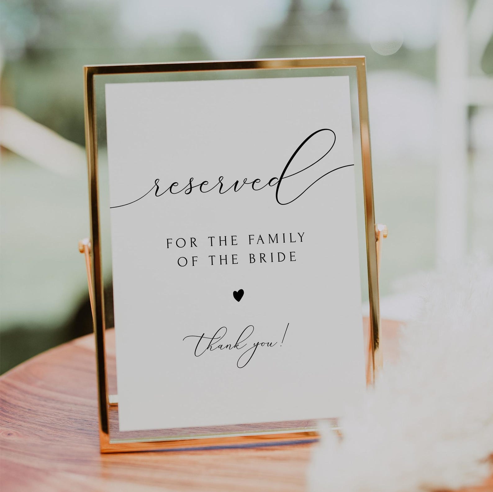 Elegant Script Wedding Reserved Table Sign Template Printable ASHER - Etsy