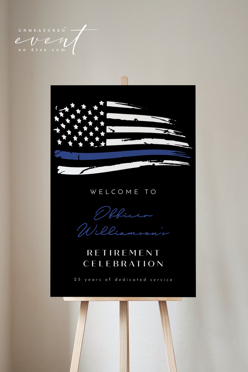 Police Retirement Welcome Sign Template Police Thank You Sign - Etsy
