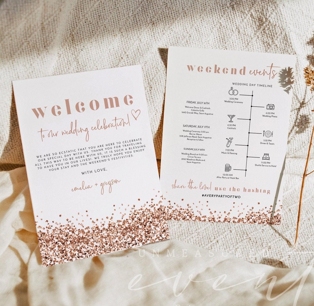 REGINA Wedding Timeline Template, Wedding Timelines for Guests, Wedding ...