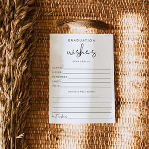 ADELLA Minimalist Graduation Advice and Wishes Card, Modern Graduation ...
