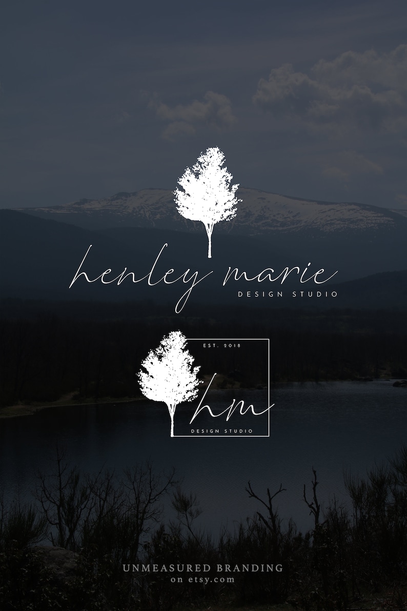 BIRCH Tree Logo Template Rustic Logo Design Photography | Etsy