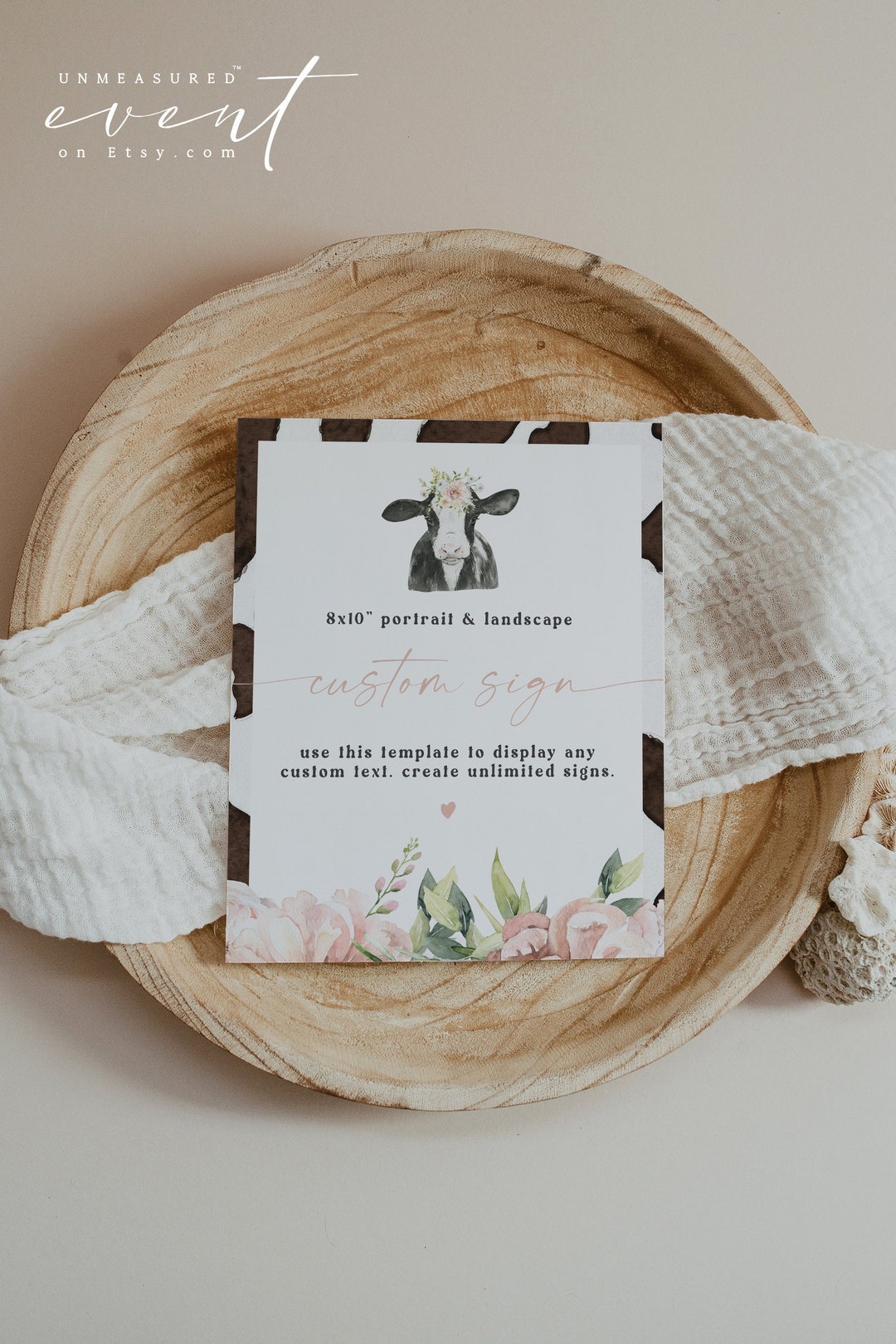 DOTTE Cow Custom Sign Template, Holy Cow Custom Sign Printable, Farm ...