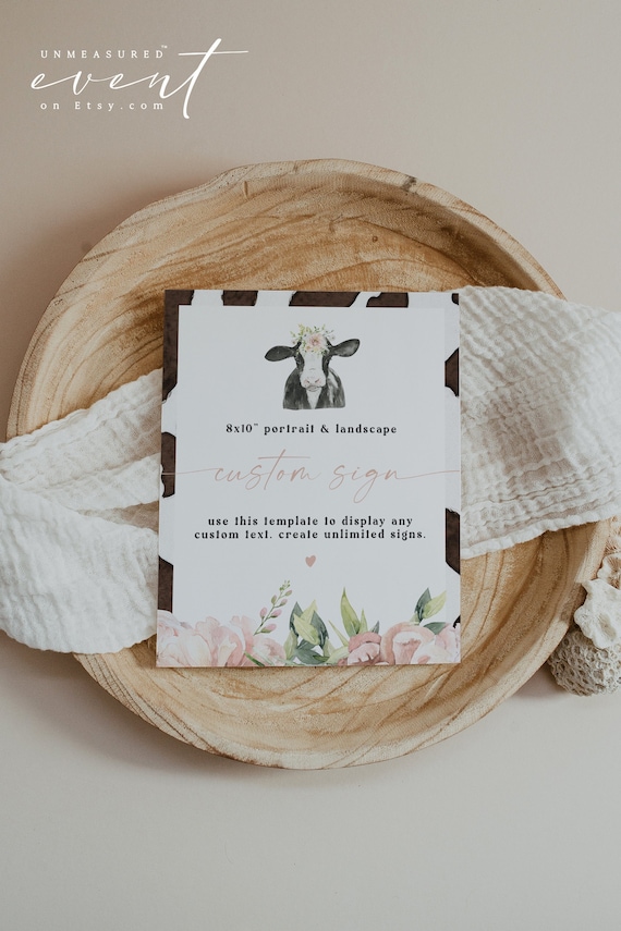 DOTTE Cow Custom Sign Template Holy Cow Custom Sign - Etsy