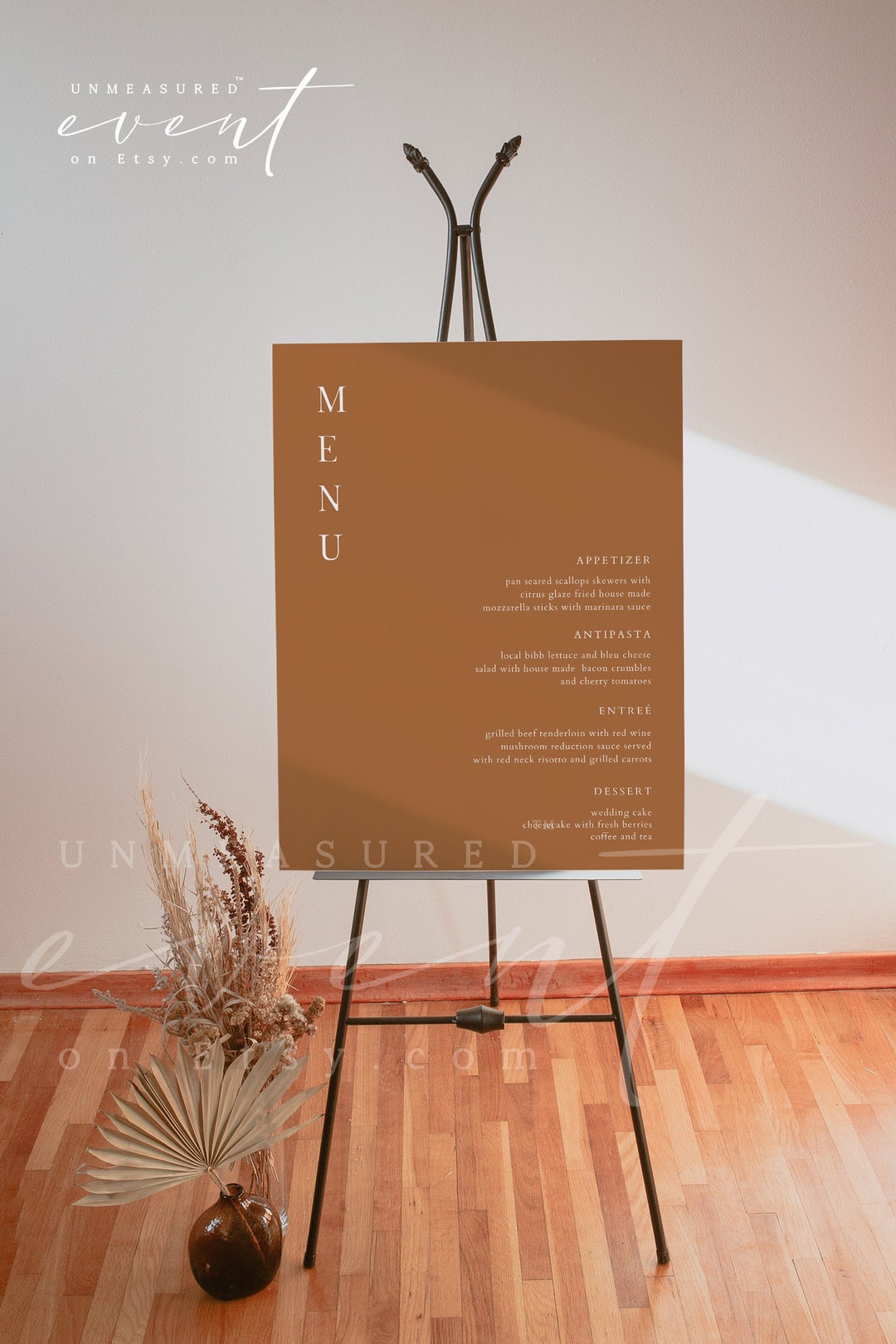 MIA Burnt Orange Menu Sign Template, Terracotta Wedding Menu Poster ...