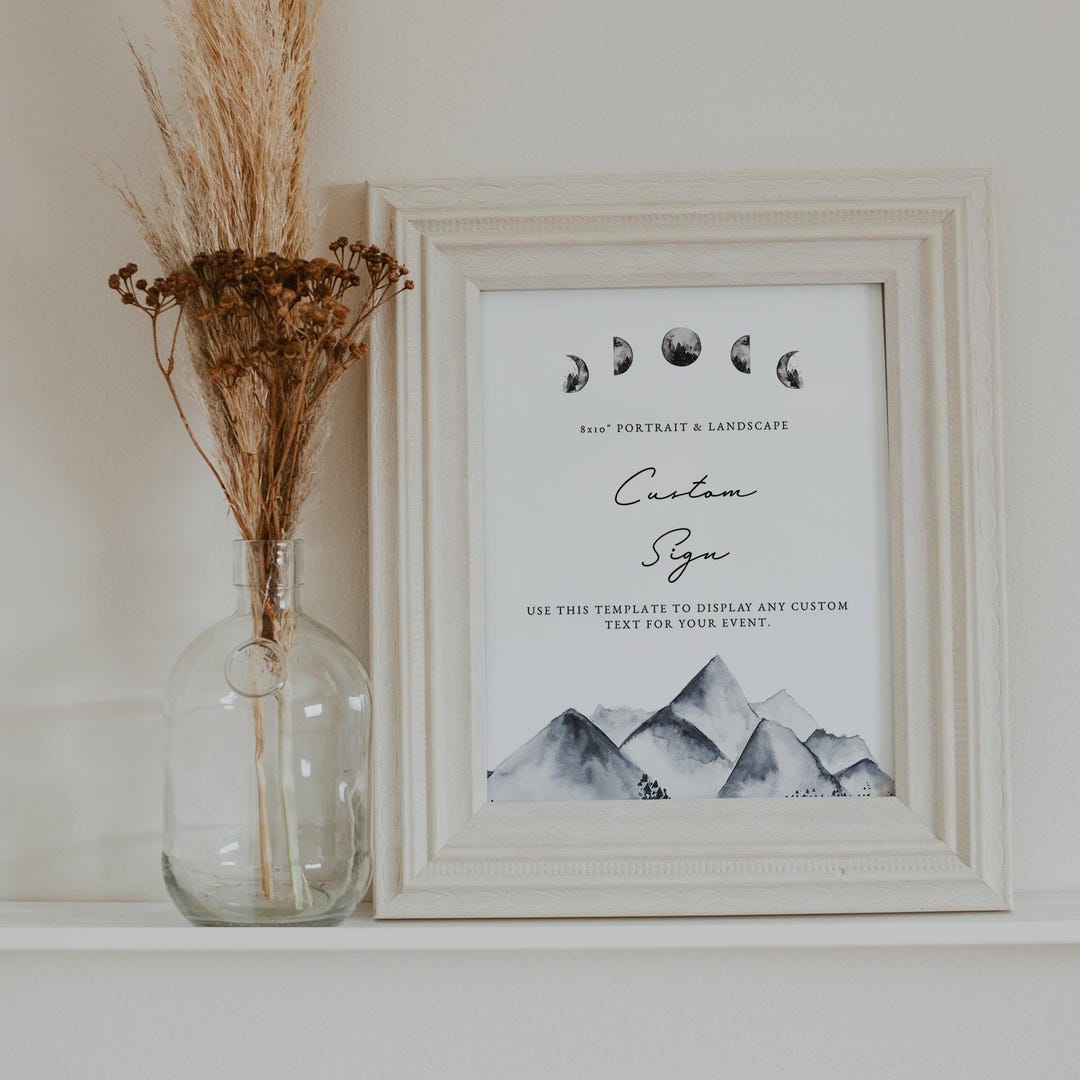 DENALI Bohemian Mountain Wedding Sign Template, Mountain Wedding Sign ...