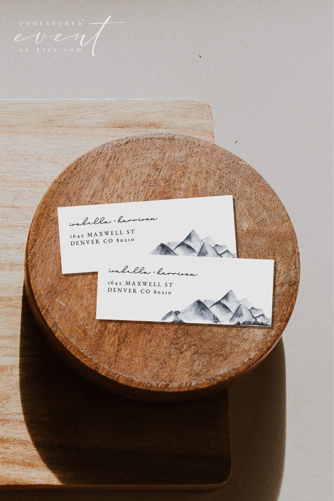 DENALI Mountain Wedding Return Address Label Template, Mountain Return ...