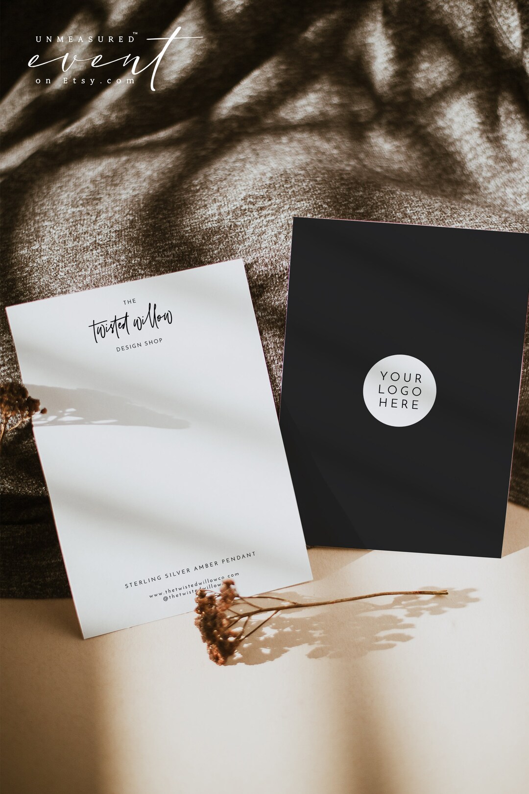 Product Display Cards, Minimalist Scrunchie Cards, Bow Display Card ...