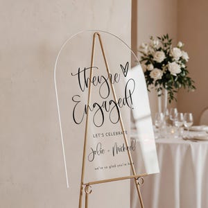 PRINTED + SHIPPED Engagement Party Sign, They're Engaged Sign, Modern ...