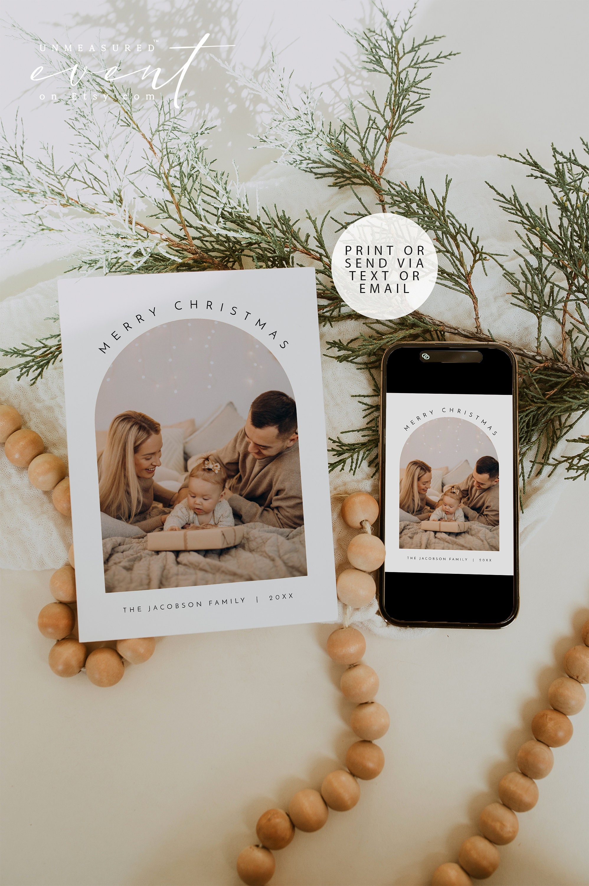 KENNEDY Printable Christmas Card Template Photo Christmas - Etsy