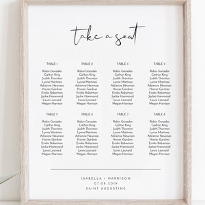 ADELLA Minimalist Small Seating Chart, Wedding Seating Chart, Seating ...