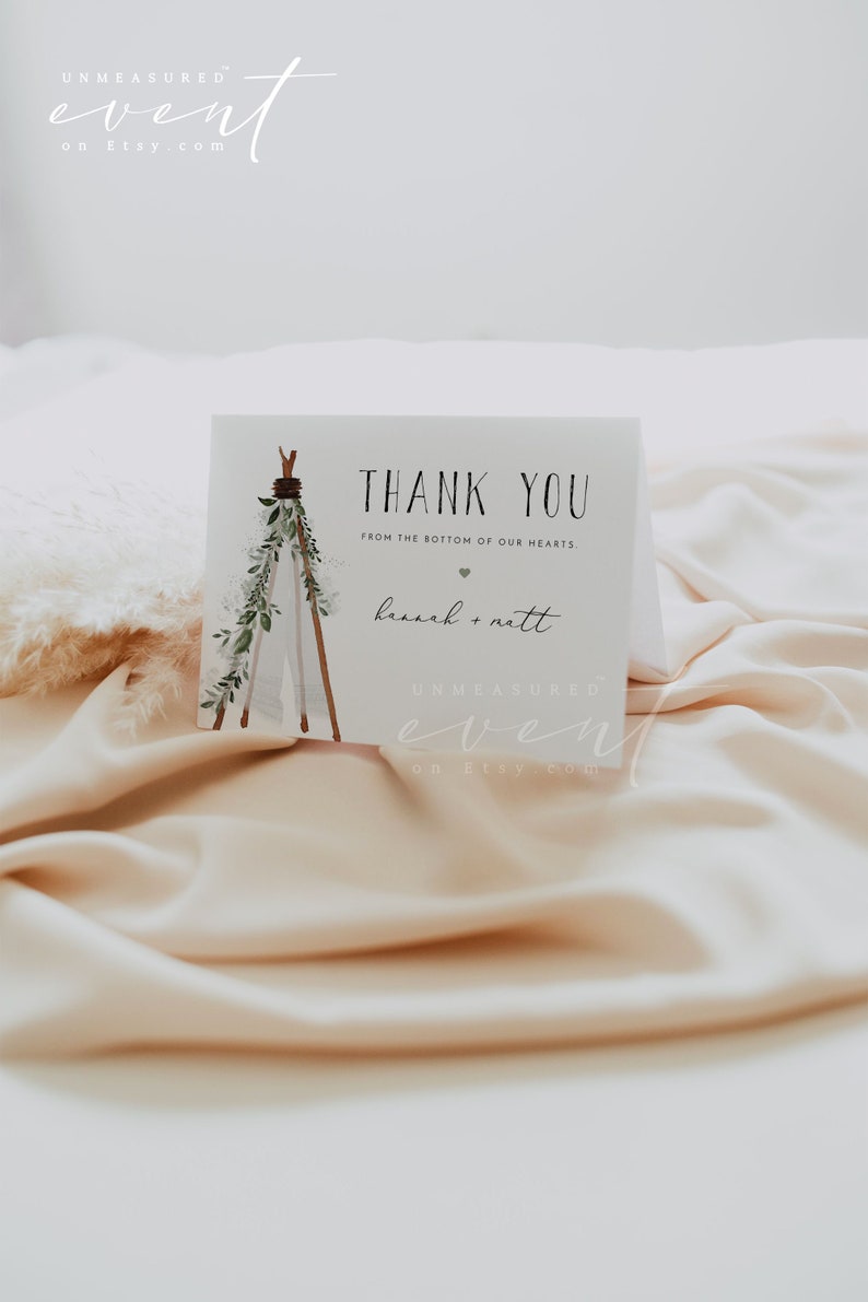 HANNA Printable Thank You Card Template Teepee Thank You - Etsy