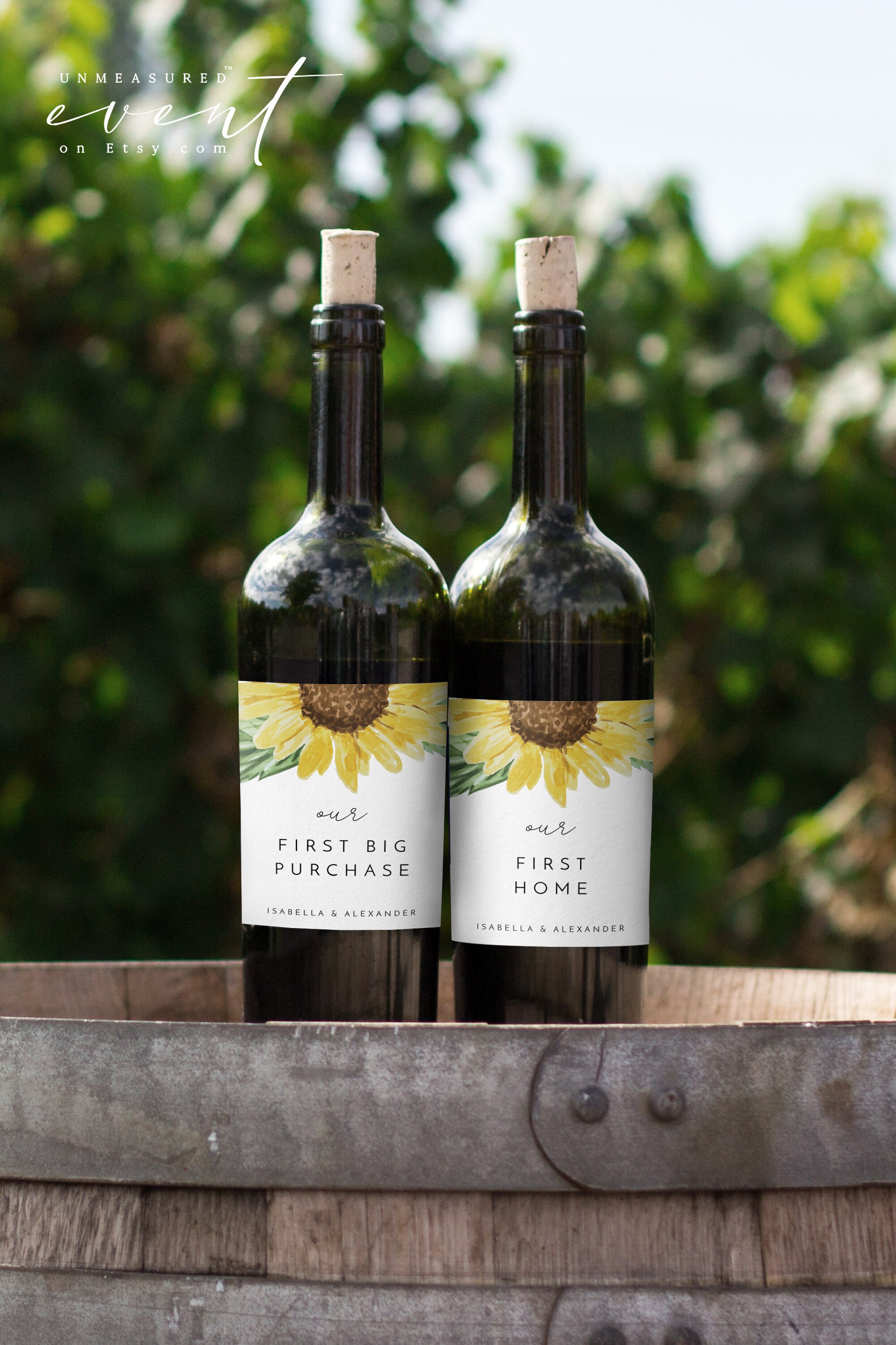 EMMA Sunflower First Wine Label Template Firsts Bottle - Etsy