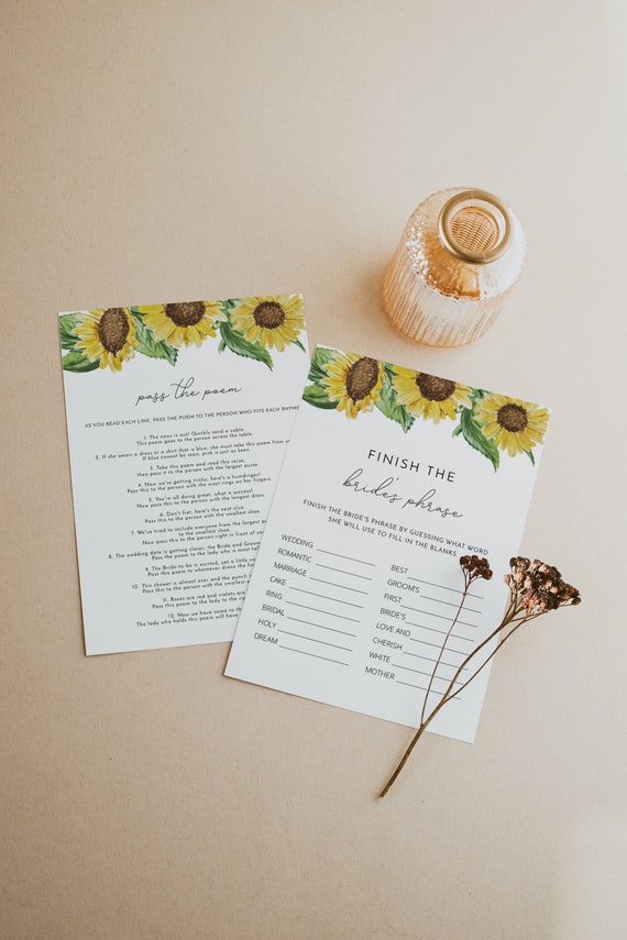 Paper & Party Supplies Party Supplies Sunflower Pass the Poem Instant ...