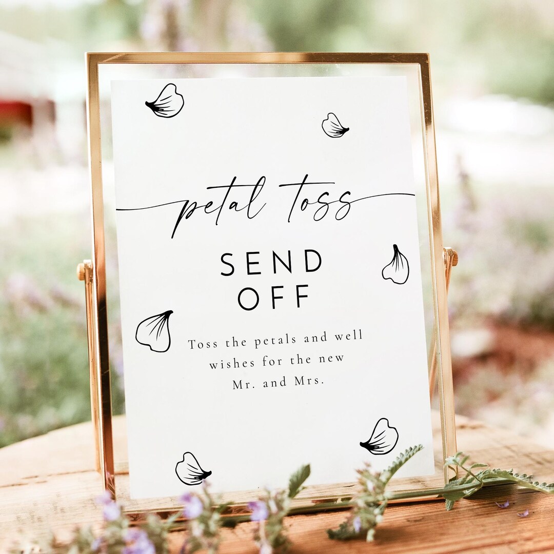 BLAIR PRINTED + SHIPPED Petal Toss Sign, 8x10" Wedding Send off Sign ...