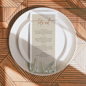 JADE Desert Wedding Menu Template, Cactus Menu Printable, Desert ...