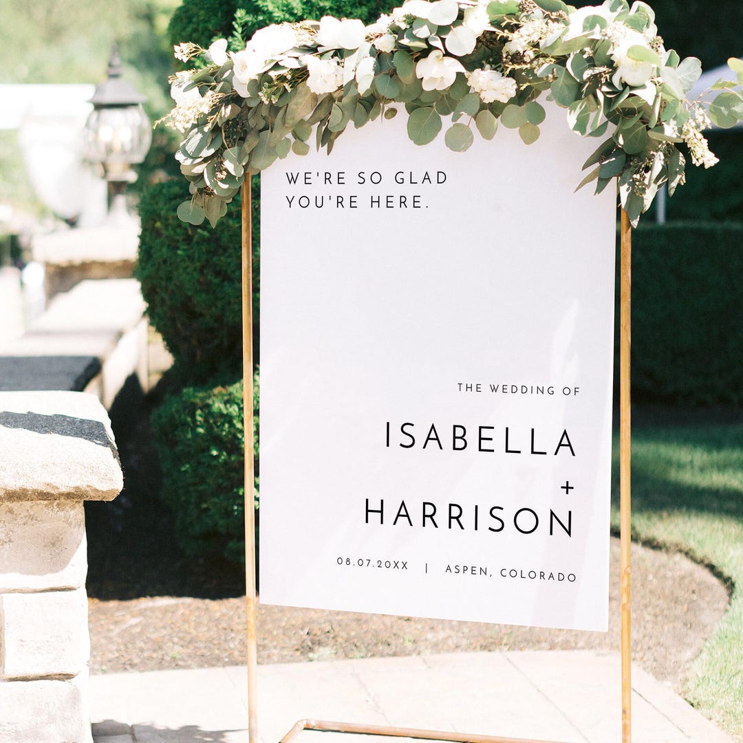 Modern Wedding Welcome Sign Template, Minimalist Wedding Welcome Poster ...