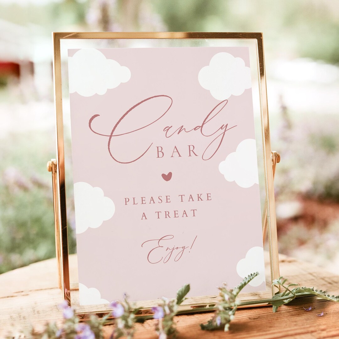 CAPRICE Cloud Nine Candy Bar Sign Template, Girl Baby Shower Candy ...
