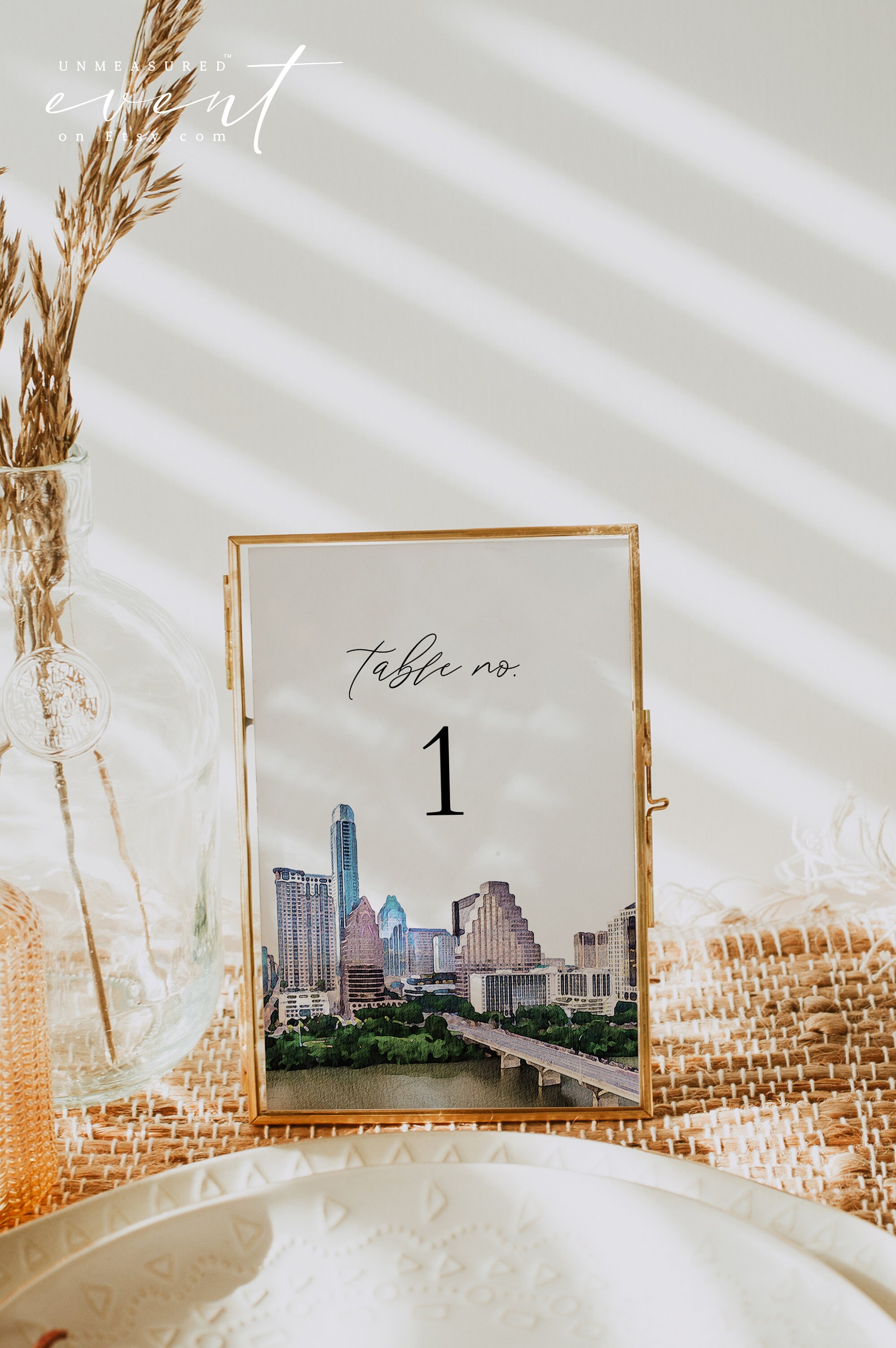AUSTIN Texas Table Number Template Austin City Skyline - Etsy