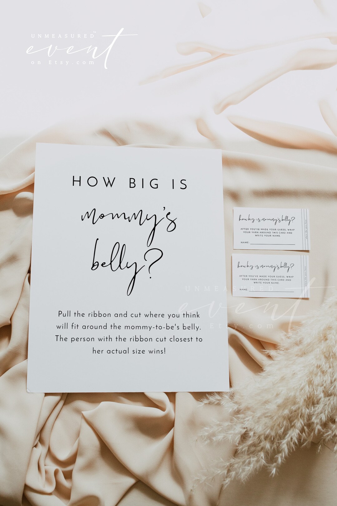 ADELLA Minimalist How Big is Her Belly Sign Template, How Big is Mom's ...