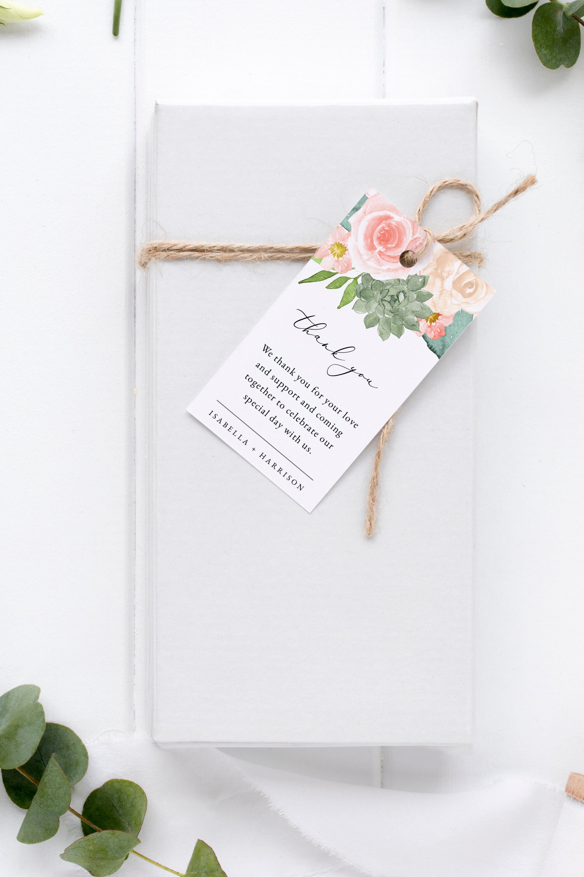 FINLEY Succulent Favor Tag Printable Template Succulent | Etsy