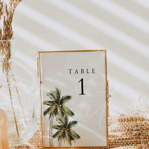 Tropical Wedding Table Numbers Table Numbers Printable - Etsy
