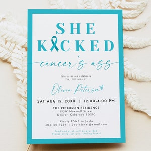 Cancer Remission Invitation Template, Ovarian Cancer Remission Party ...