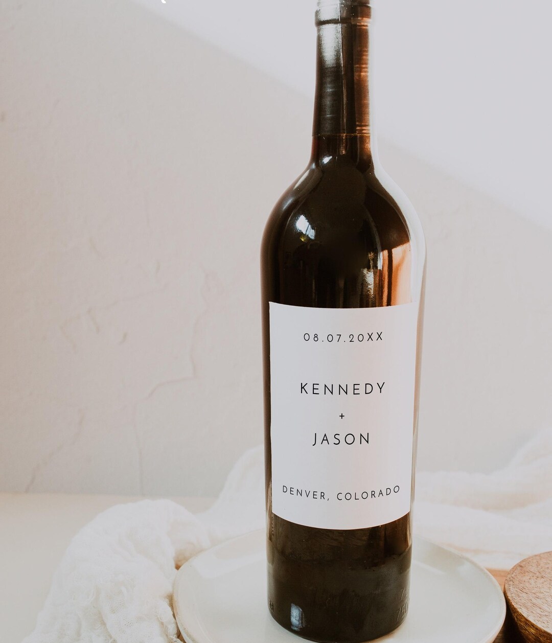 Modern Wedding Wine Label Template, Wine Labels Wedding, Editable Wine ...