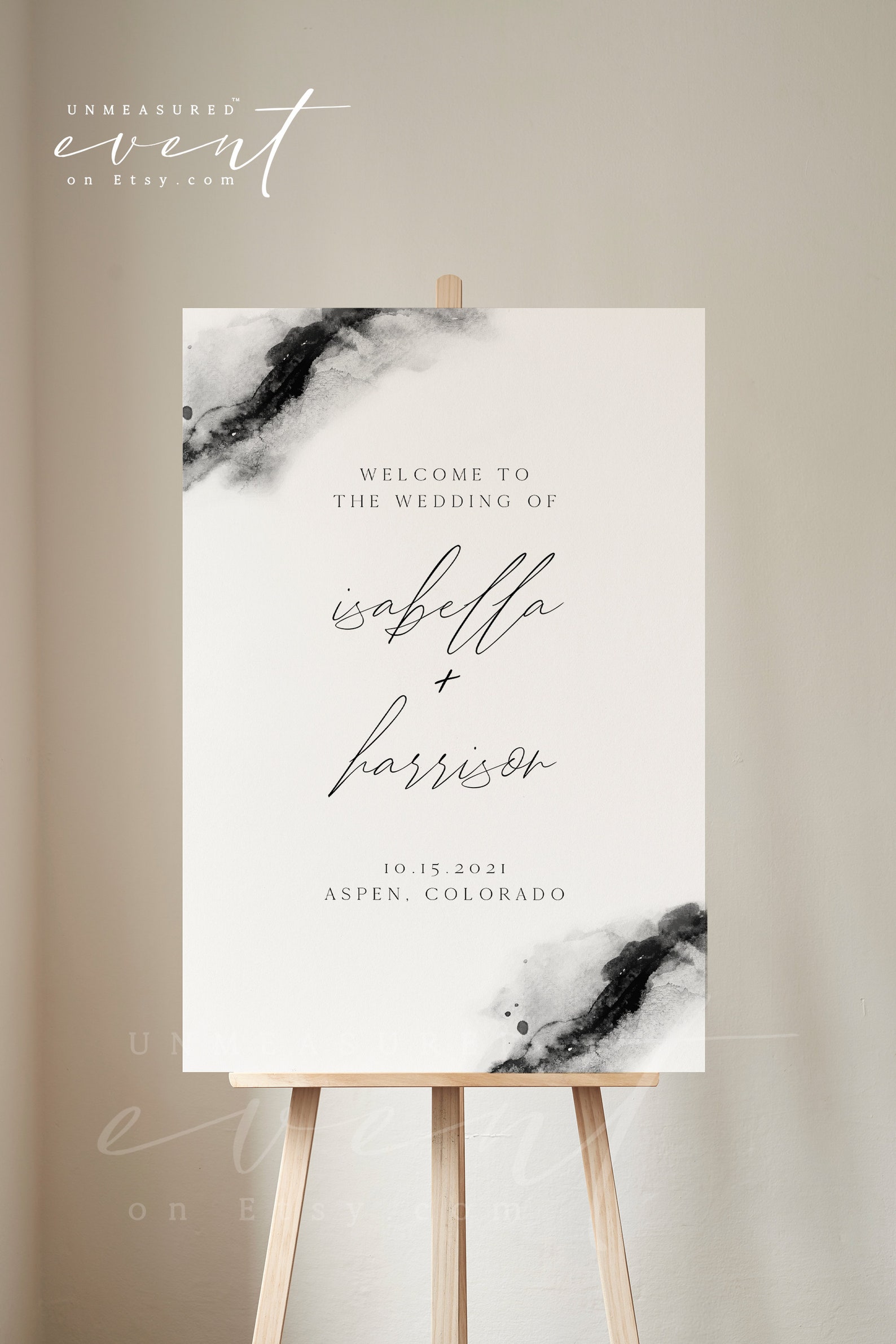 DARIA Welcome Sign Template Wedding Welcome Sign Black - Etsy