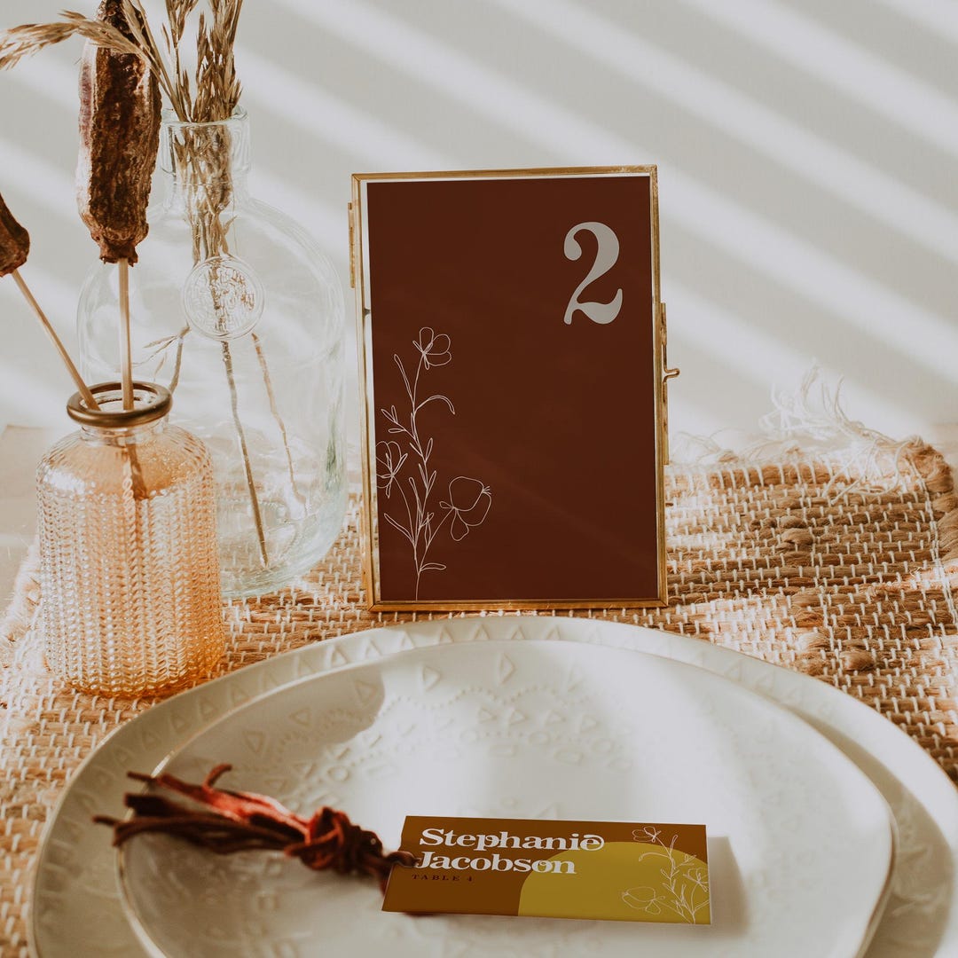 70's Wedding Table Number Template, 70's Themed Table Numbers Printable ...