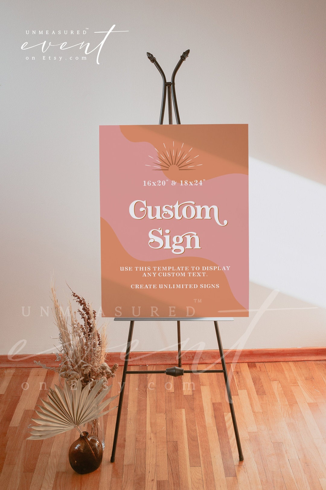 70's Wedding Large Custom Sign Template, Retro Wedding Sign, Wedding ...