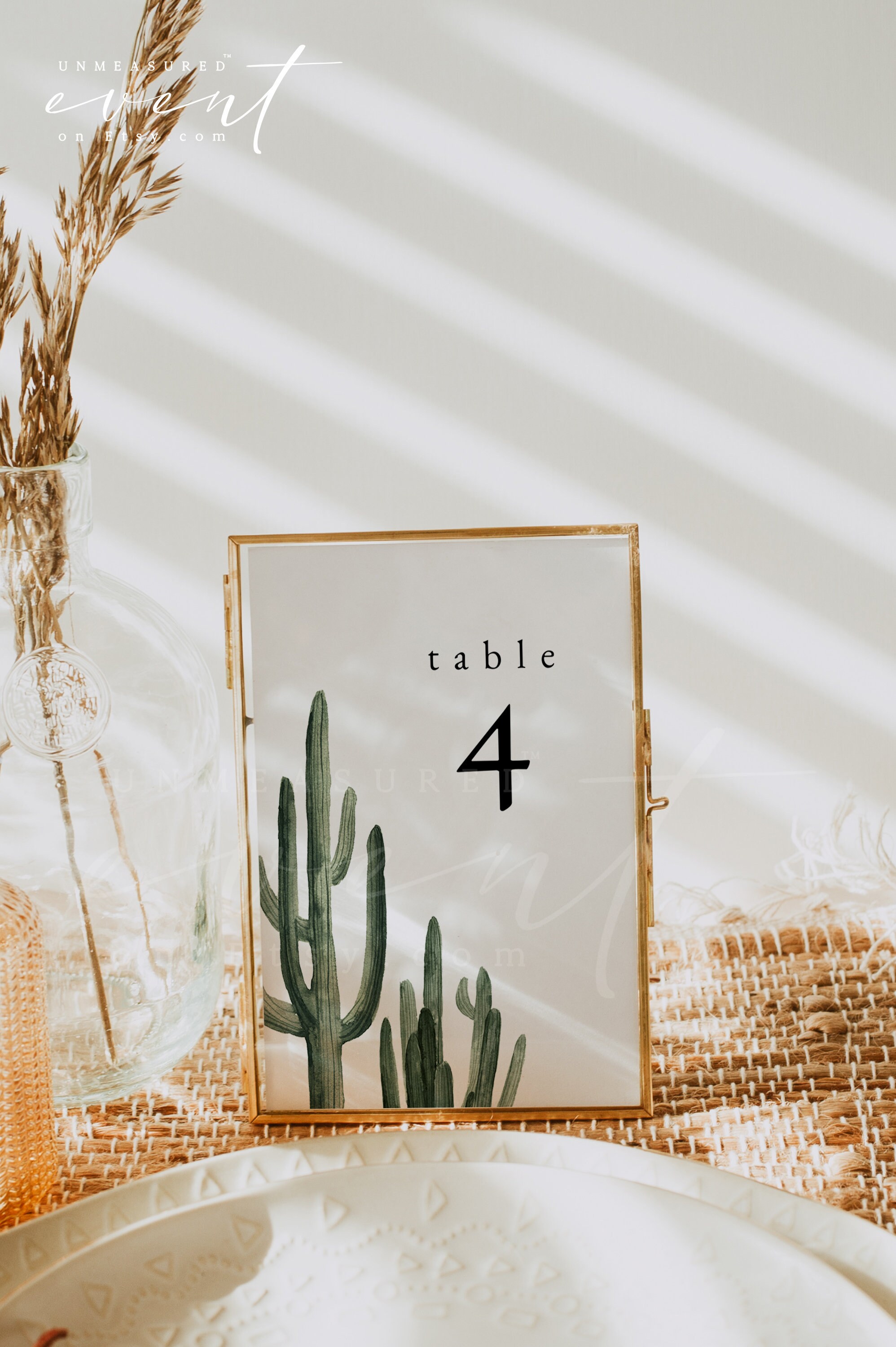ELEANOR Cactus Table Numbers Template Desert Wedding Table - Etsy