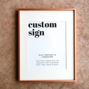 Custom 8x10" Sign Template, Retro Wedding Table Sign Printable, Cards ...