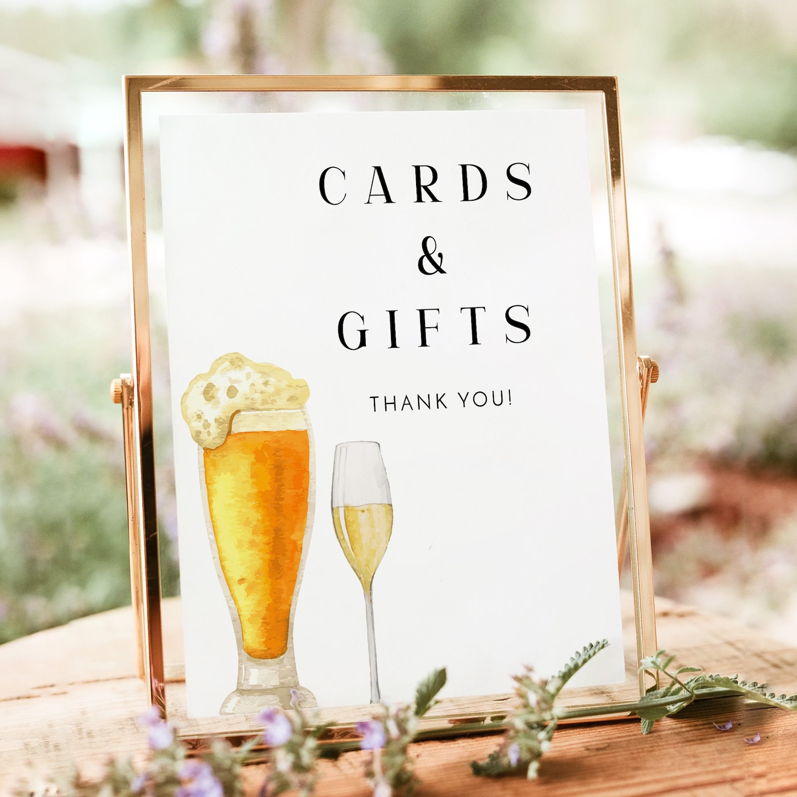 CHARLIE PRINTED + SHIPPED Cards and Gifts Sign, 8x10" Card Table Sign ...